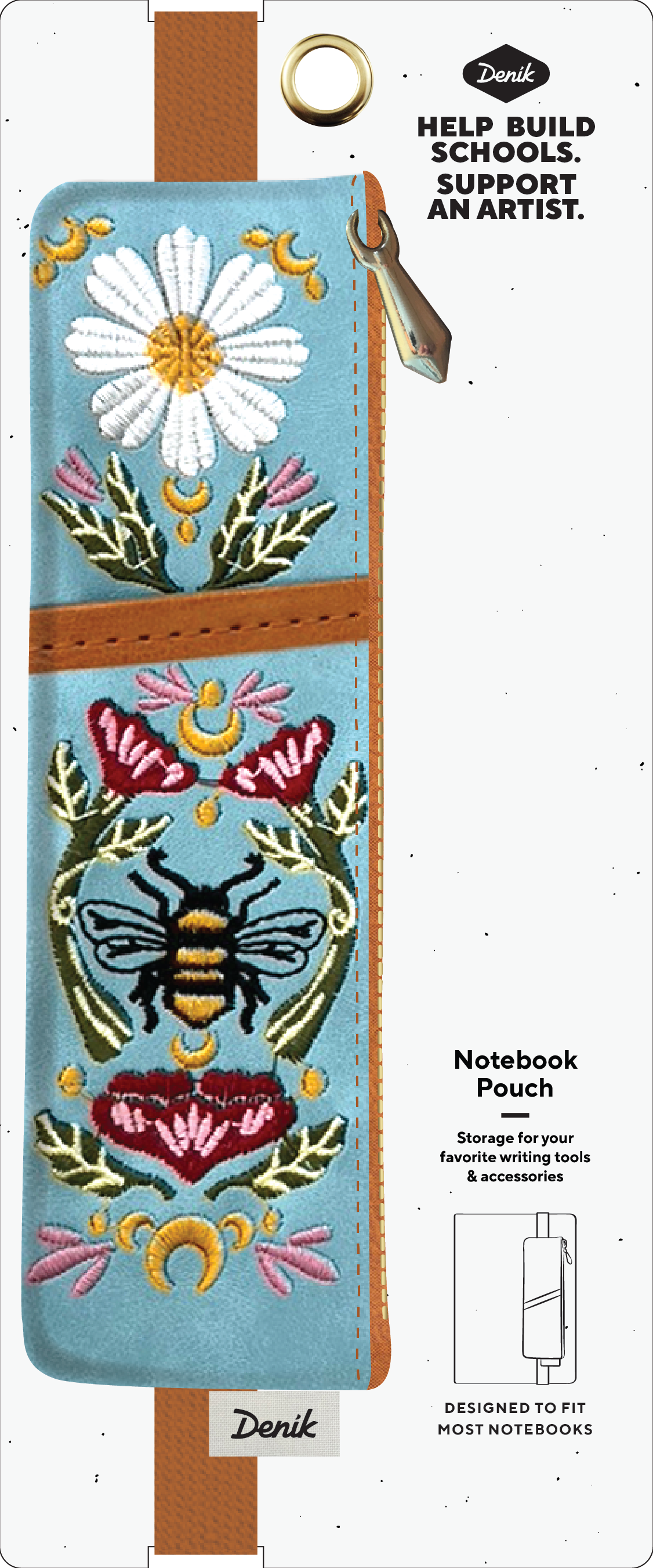 Denik Honeybee Tea Embroidered Notebook Pouch – Good Postage