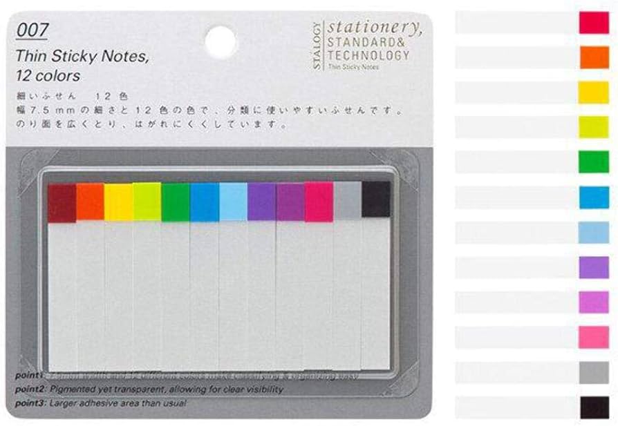 Stalogy Thin Sticky Notes 12 Colors – Good Postage