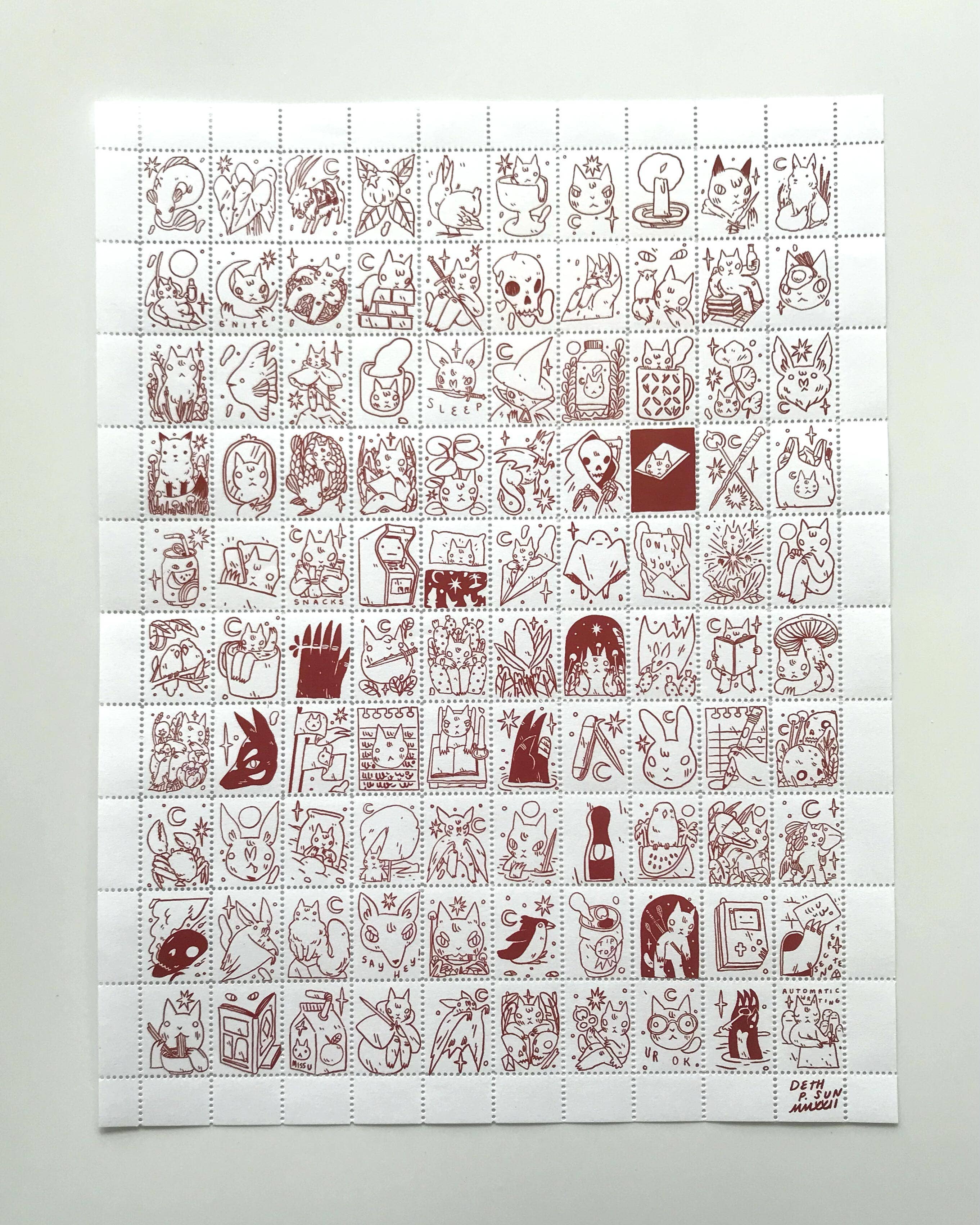 The Portland Stamp Company - Creatures by Deth P. Sun - Lick & Stick S ...