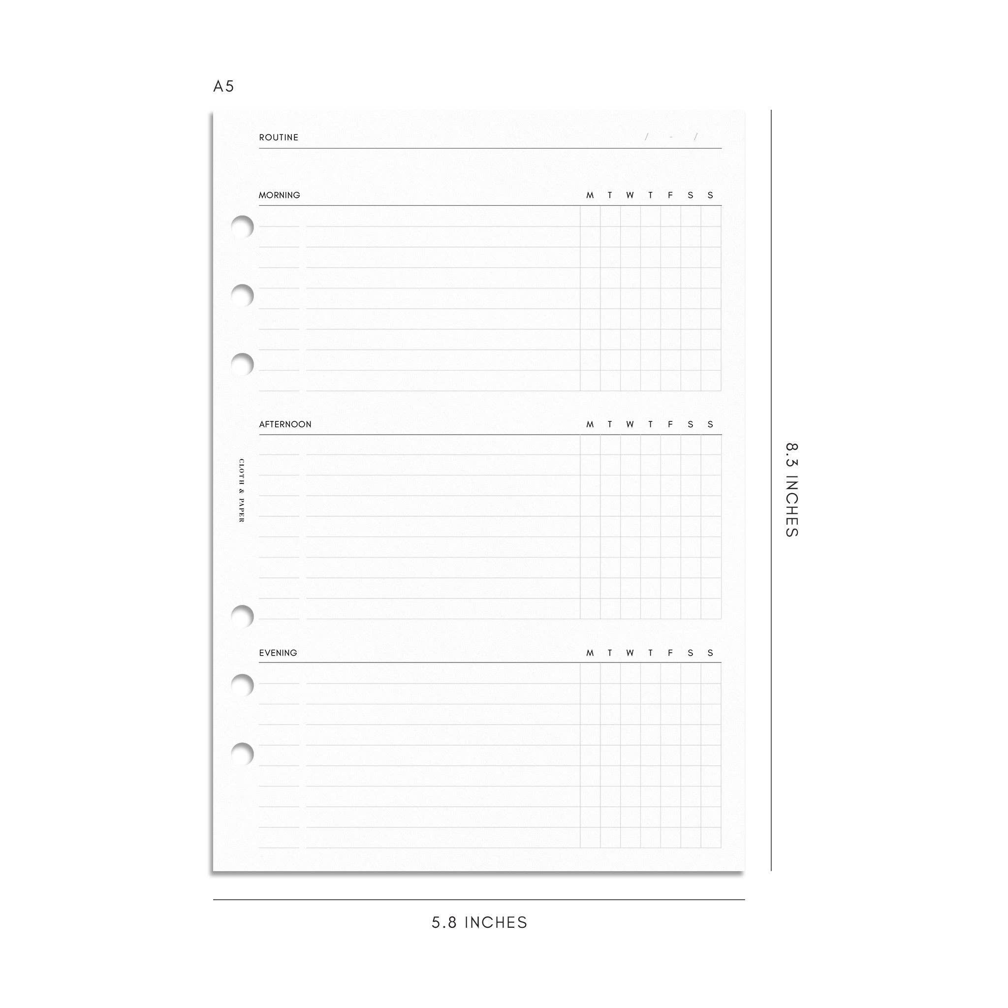 Cloth & Paper - Routine Builder Planner Inserts – Good Postage