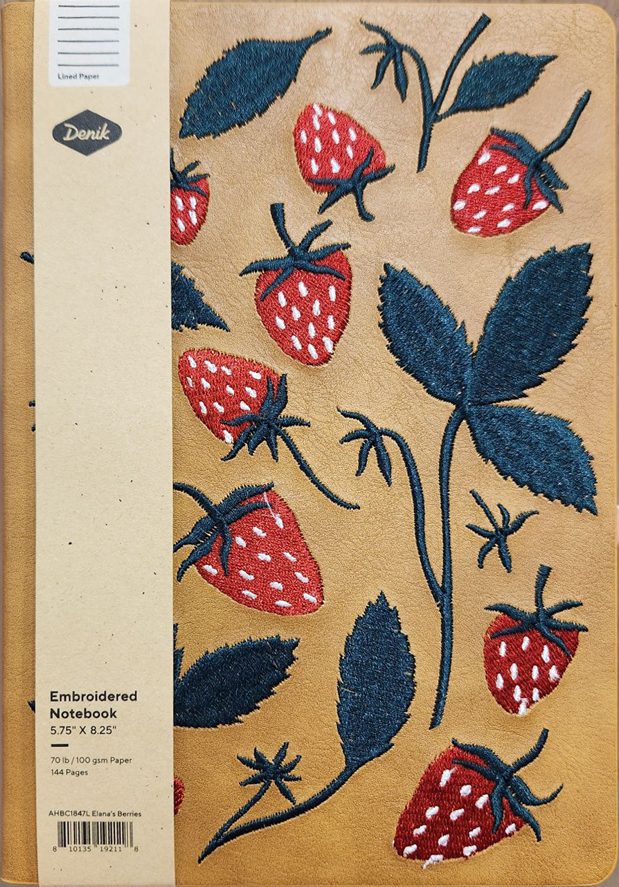 Denik Elana's Strawberry Embroidered Journal Notebook – Good Postage