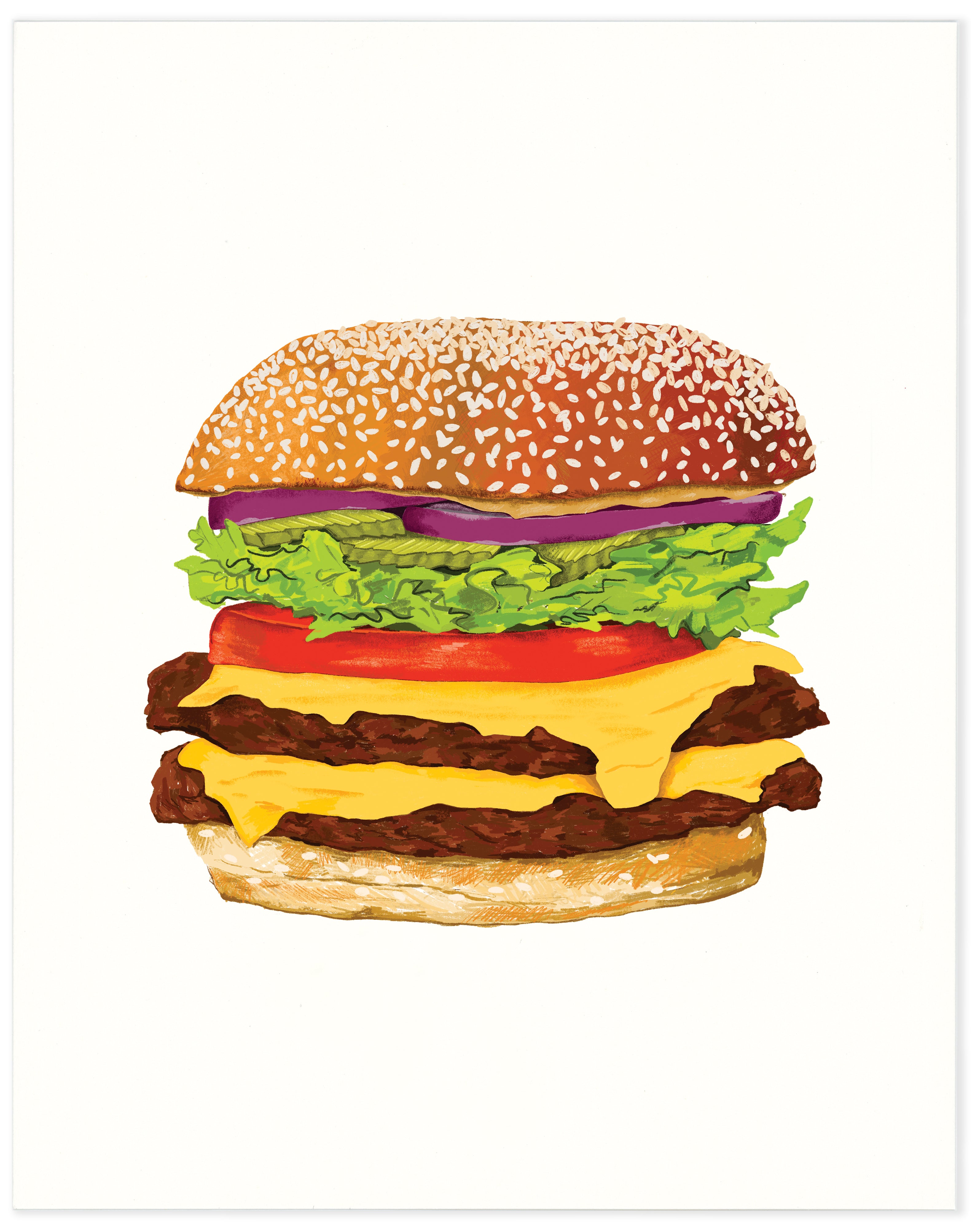 Cheeseburger Art Print – Good Postage