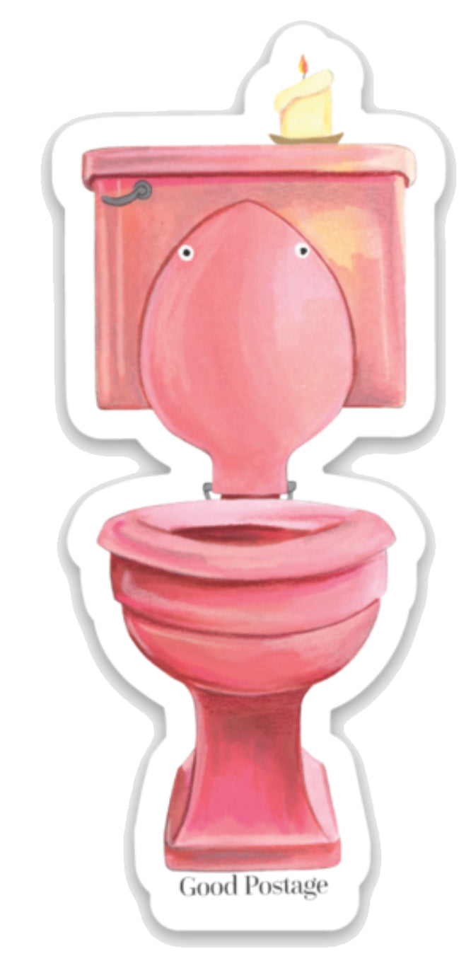 Vintage pink toilet sticker – Good Postage